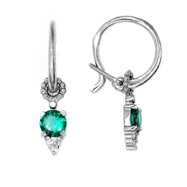 Серьги, серебро, 925 проба, родирование, кристалл, фианит