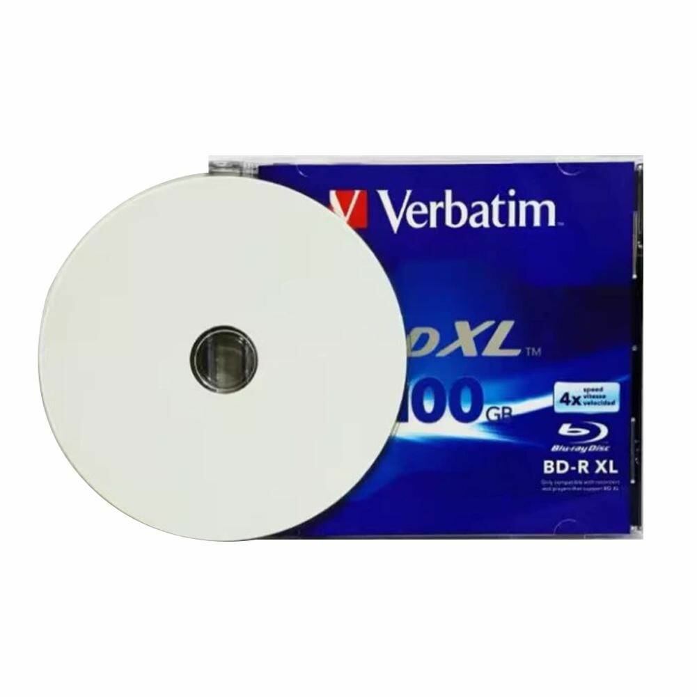Блюрей диск Verbatim BD-R XL 100 ГБ 4x Printable оптический для записи 1 шт