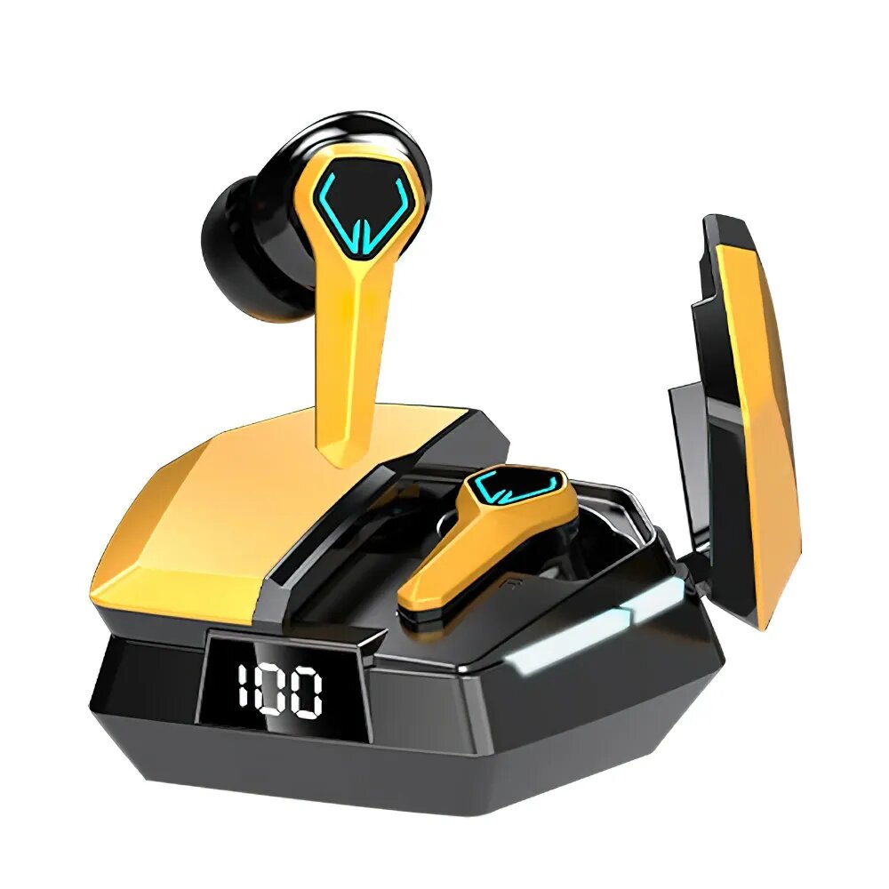 Наушники беспроводные с микрофоном, Bluetooth, USB Type-C, желтый