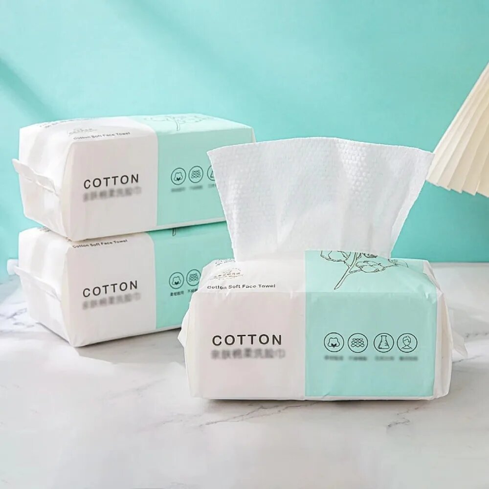 Одноразовые салфетки для лица из хлопка 100 шт. 1pcs