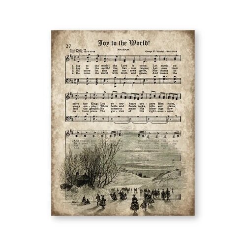 Картина "Joy to the World" винтаж, 15x21 см, PH5692