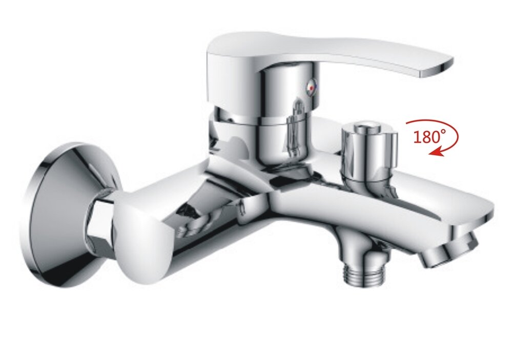 Смеситель для ванны Haiba HB6070 с коротким изливом, хром