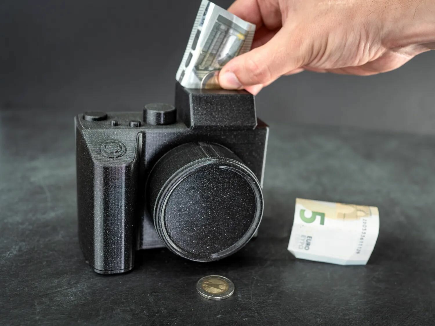 Копилка фотоаппарат декоративная для монет, биопластик
