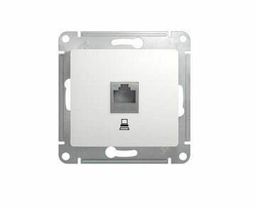 Розетка компьютерная Glossa скрытой установки IP20 RJ45 белый Systeme Electric, 3 шт