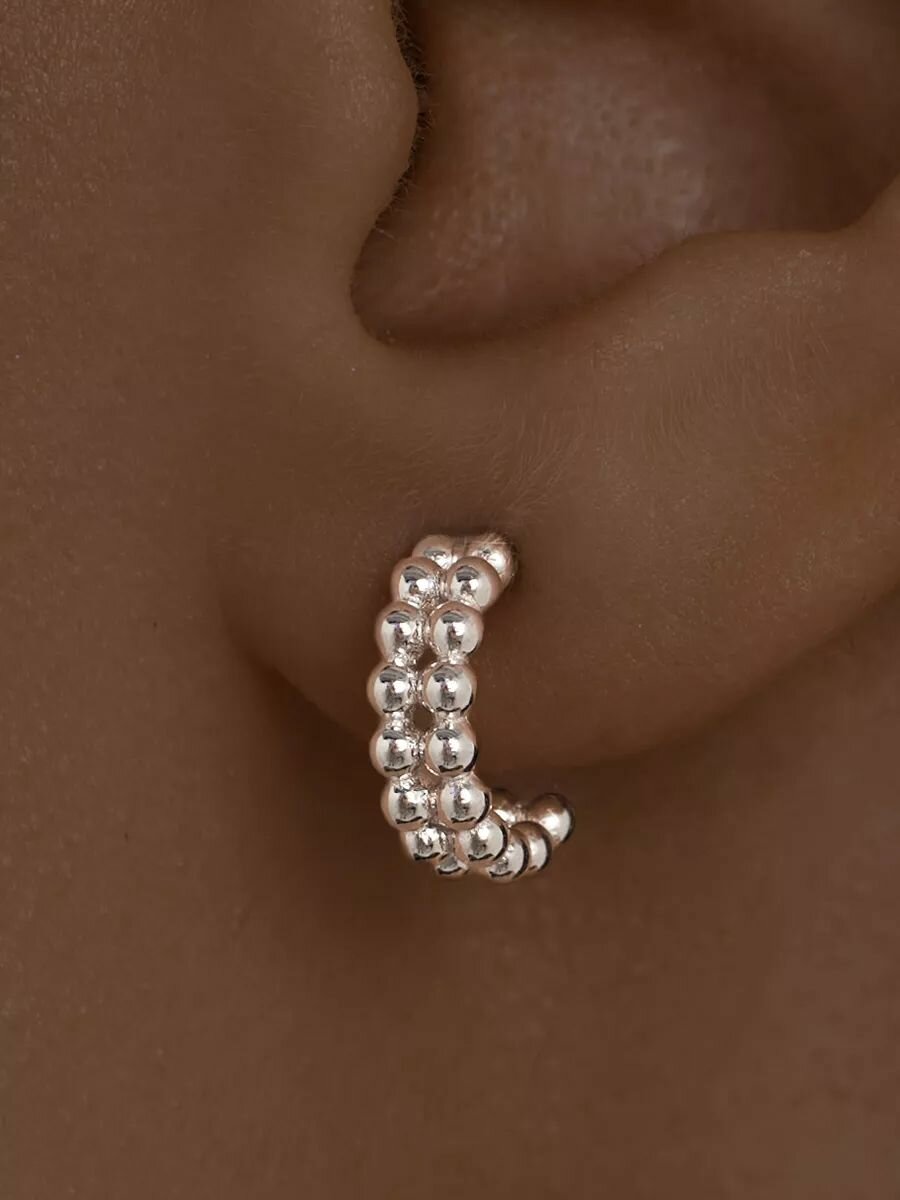 Серьги пусеты, серебро, 925 проба, родирование