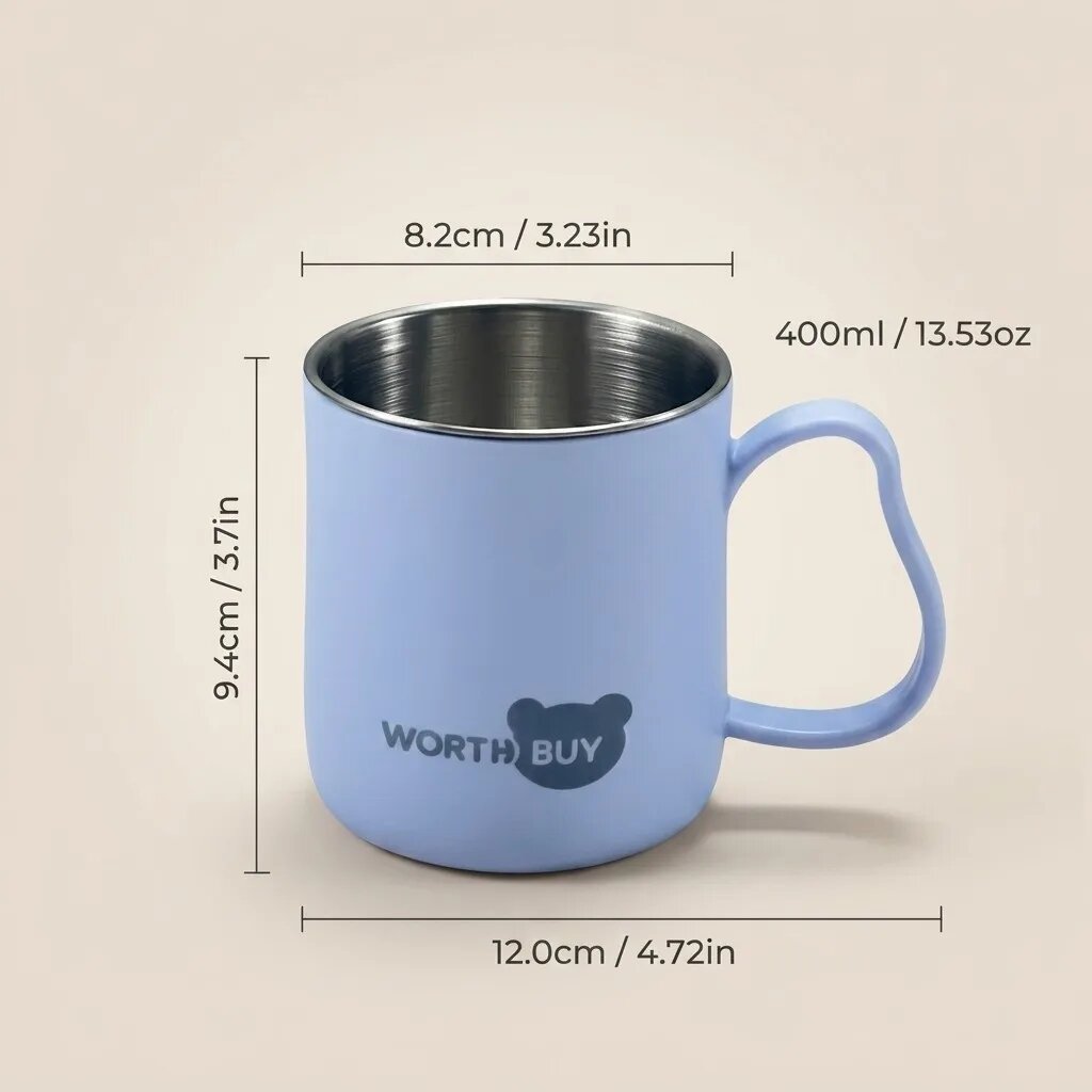 Кружка из нержавеющей стали WORTHBUY, 400мл, Blue