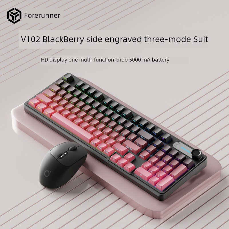 Беспроводной комплект клавиатуры и мыши Forerunner V102 с Bluetooth, механическим ощущением, бесшумным дизайном,