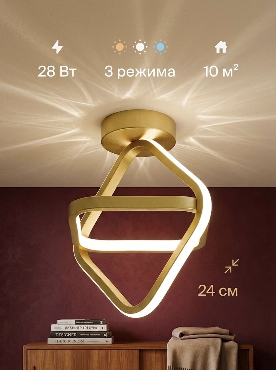Светодиодная потолочная люстра, светильник LED в спальню для прихожей, кухни и ванны