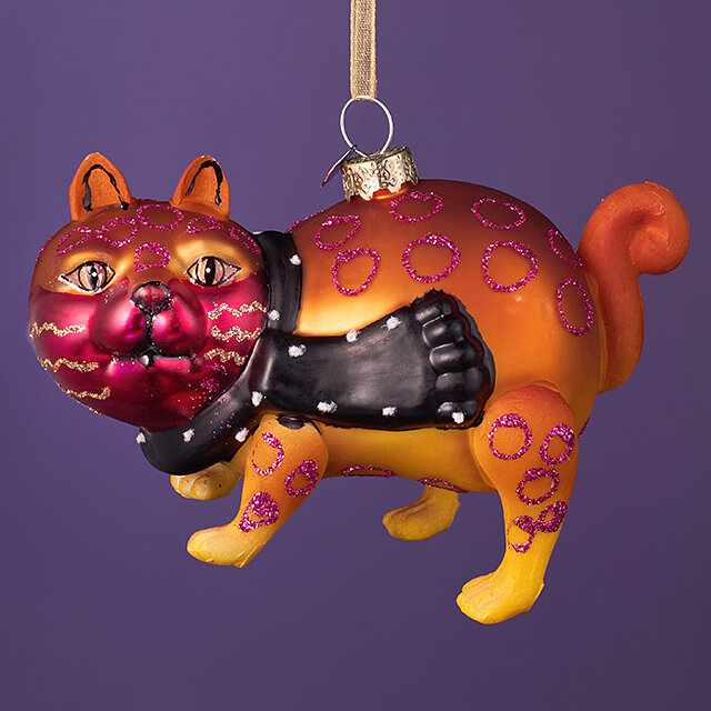 Елочная игрушка Сказочный Кот Санрио 12 см, подвеска, стекло, Winter Deco, 4060295