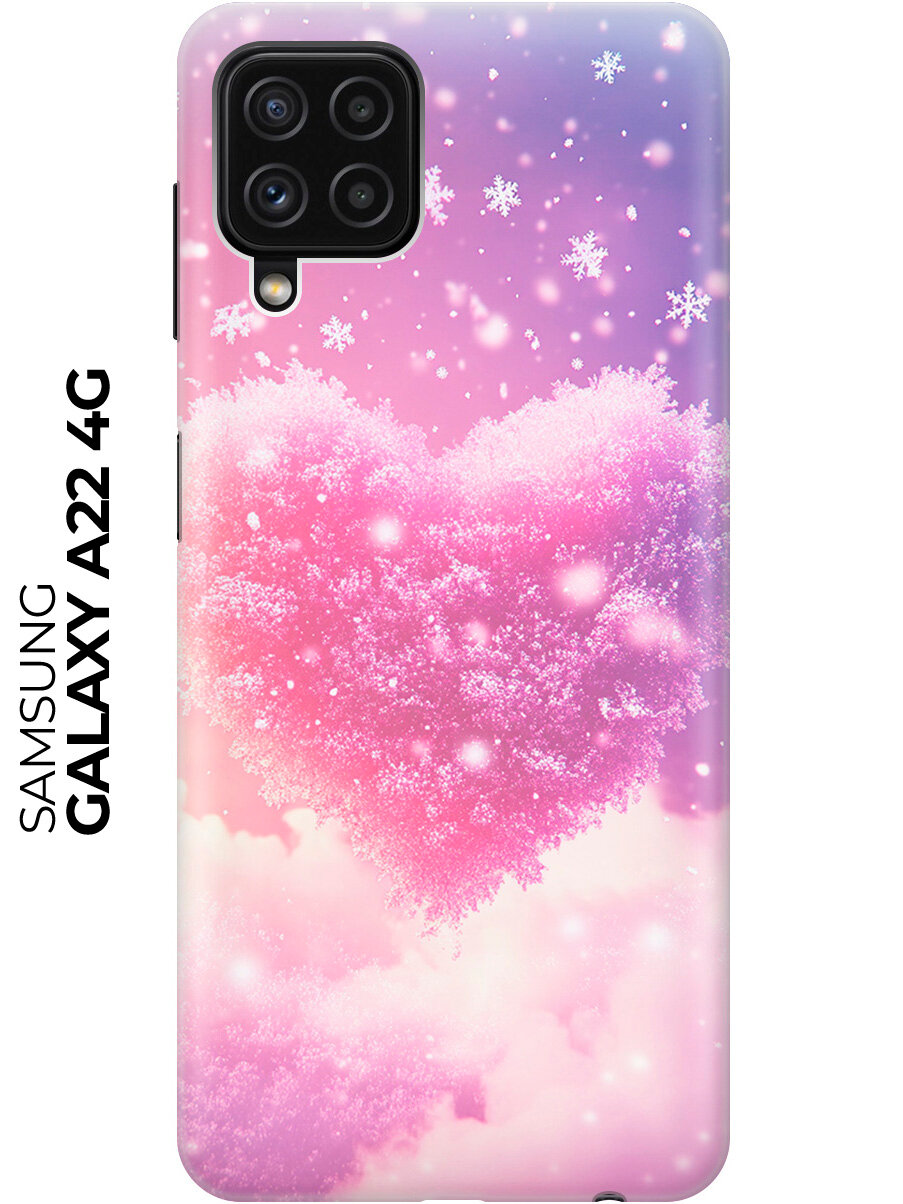Силиконовый чехол на Samsung Galaxy A22 / M32 / M22 с принтом "Пушистое сердце"