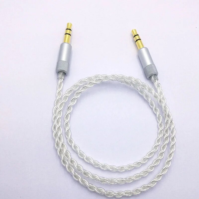 Кабель AUX 3,5 мм серебристый RY-A08, 1,5 м