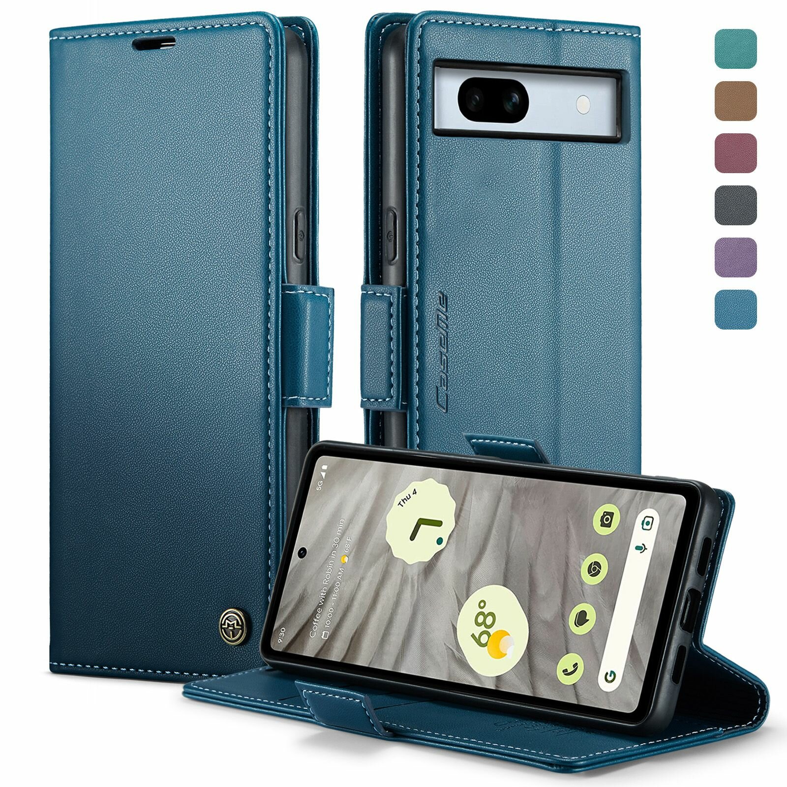Кожаный чехол MyPads для Google Pixel 7a с RFID-блокировкой