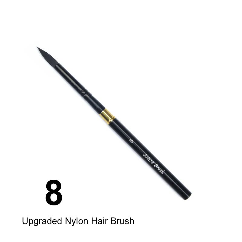 Художественная кисть SeamiArt, металлическая ручка, имитация нейлона 8 Black Holder