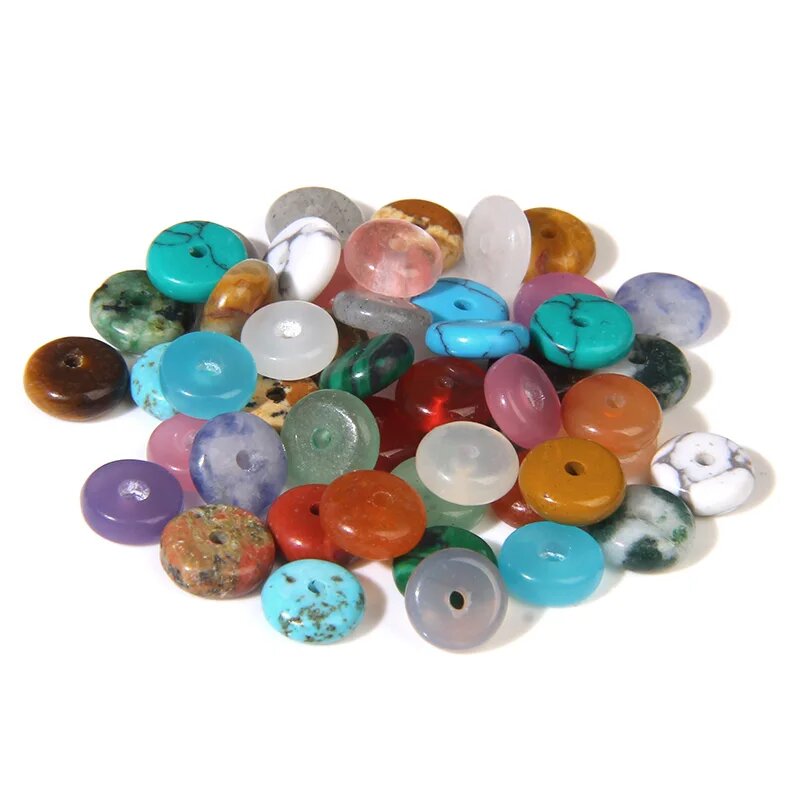 RISYF Плоские бусины из натурального камня 2x6 мм About 20 Pieces, 45. Mixed