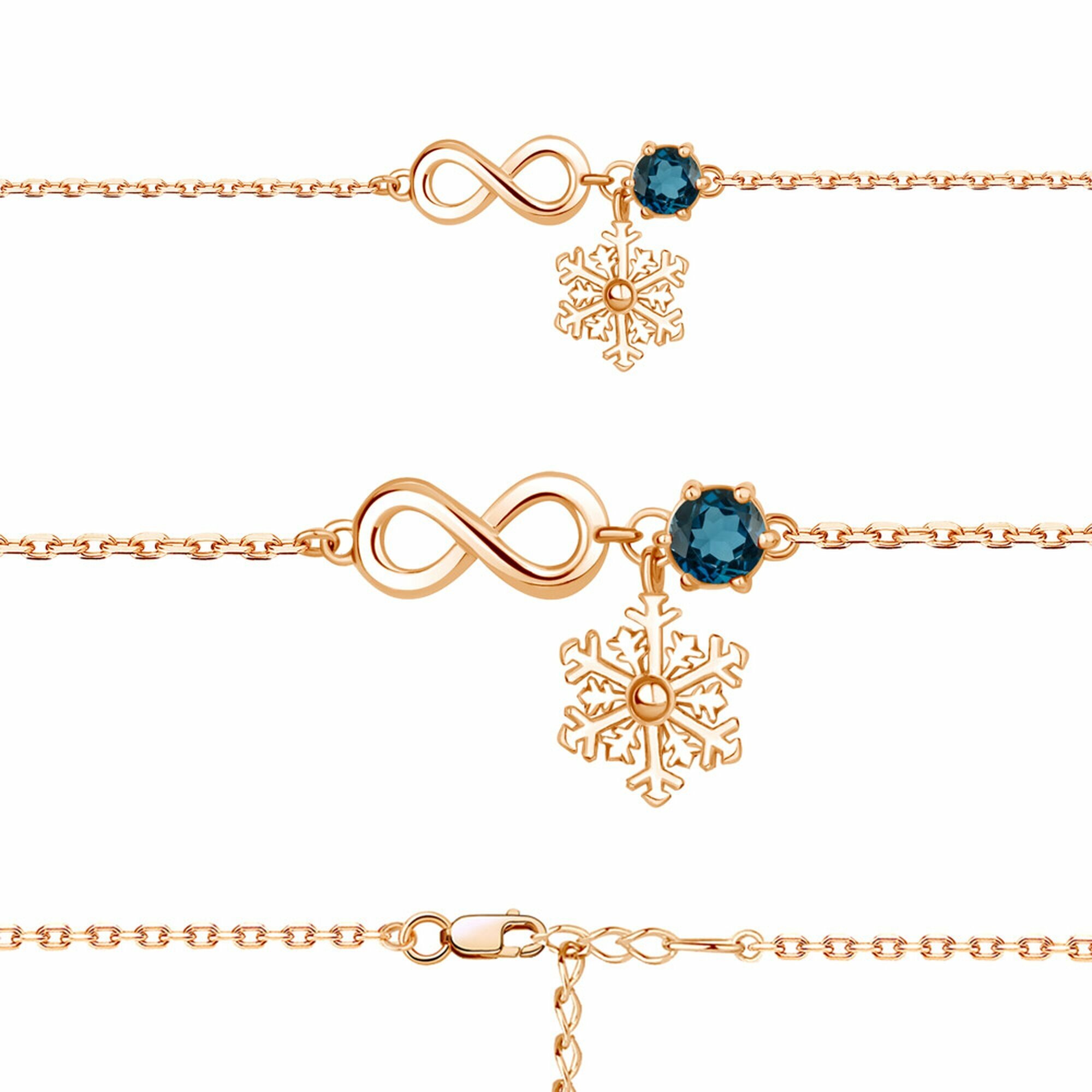 Браслет, серебро, 925 проба, золочение