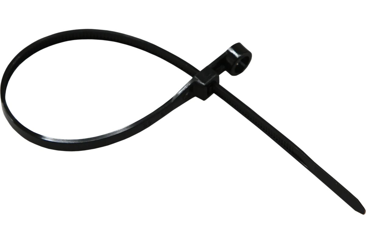 REXANT нейлоновая стяжка под винт 200x4,3 мм черная, 100 шт/упаковка для кабелей