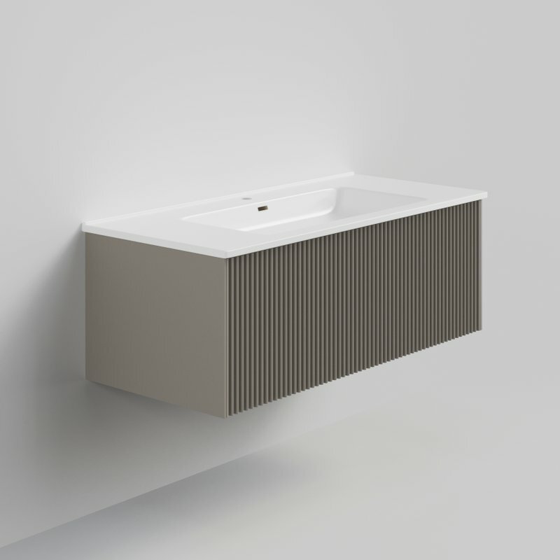 Тумба с раковиной La Fenice Terra 100 подвесная, cappuccino, раковина Slim Line 100 см