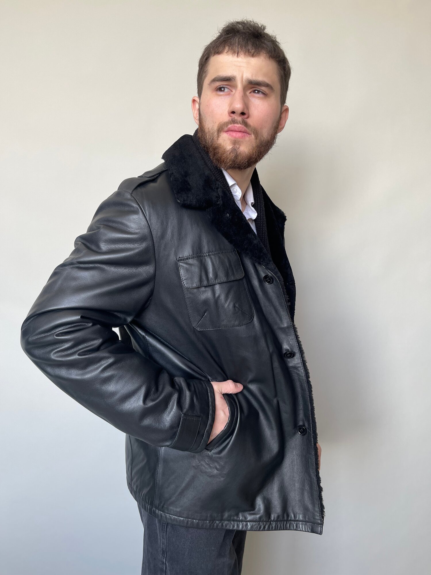 Дубленка мужская тм HUGO BOSS нат.кожа и натуральная стриж.овчина р.50-52 /12232/