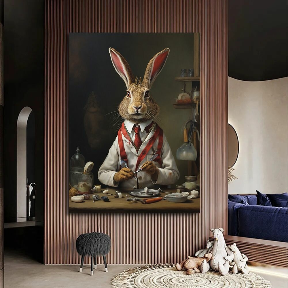 Кролик / Картина на холсте, картина на стену / в интерьер, 30х40 см.