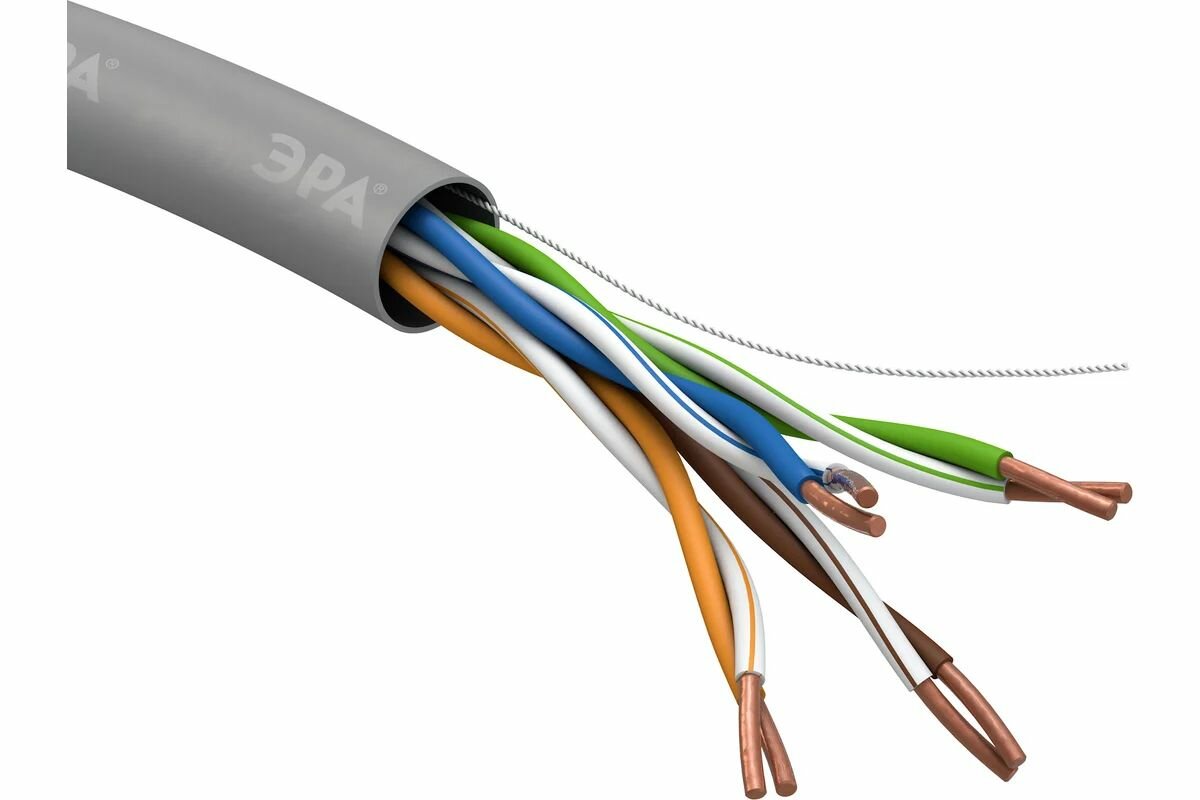 Кабель ЭРА витая пара U/UTP 4x2x24AWG Cat5e CU PVC 305м SIMPLE Б0044426