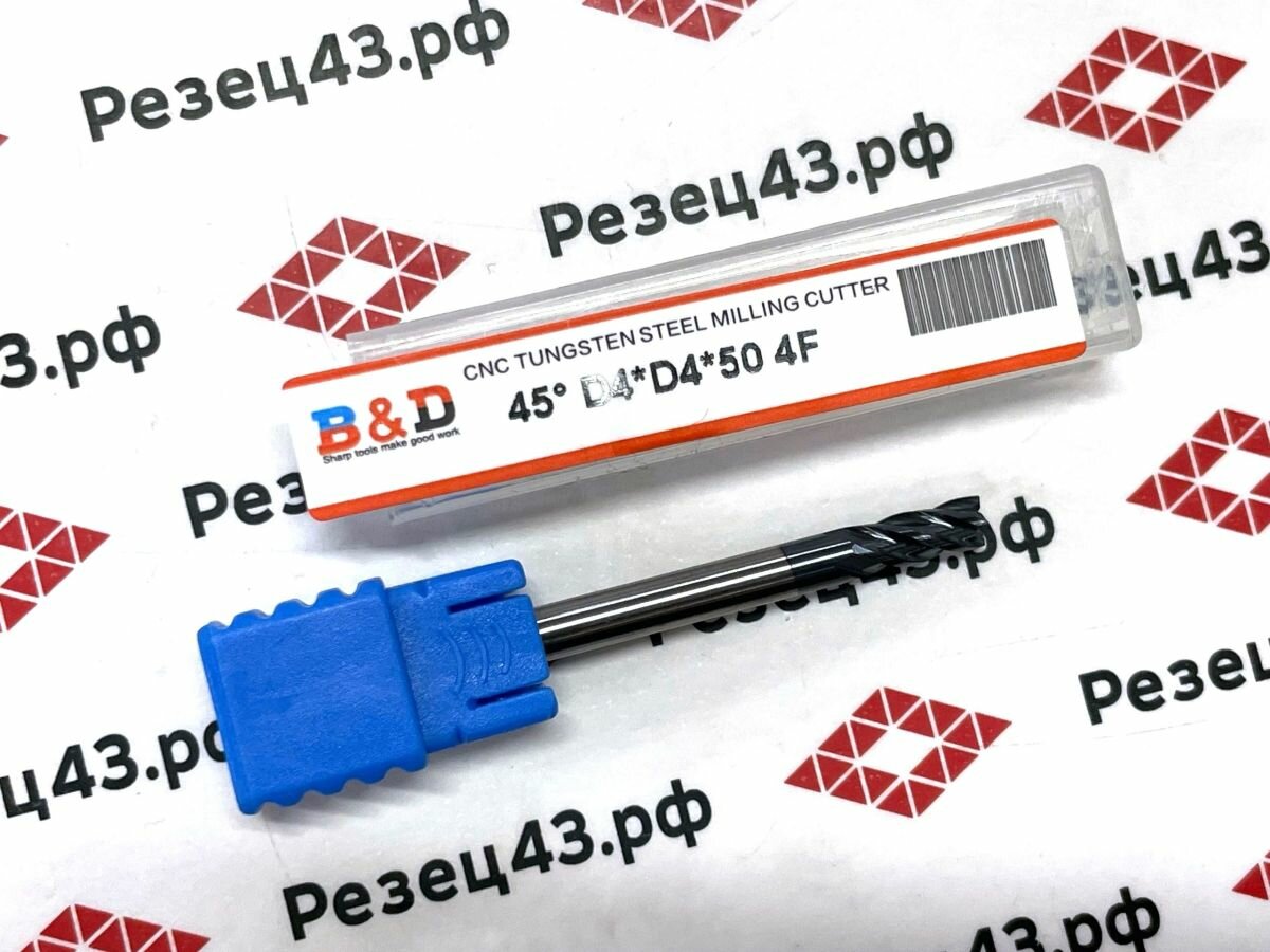 Концевая фреза D4-D4-50mm 4Z, сталь (HRC45)