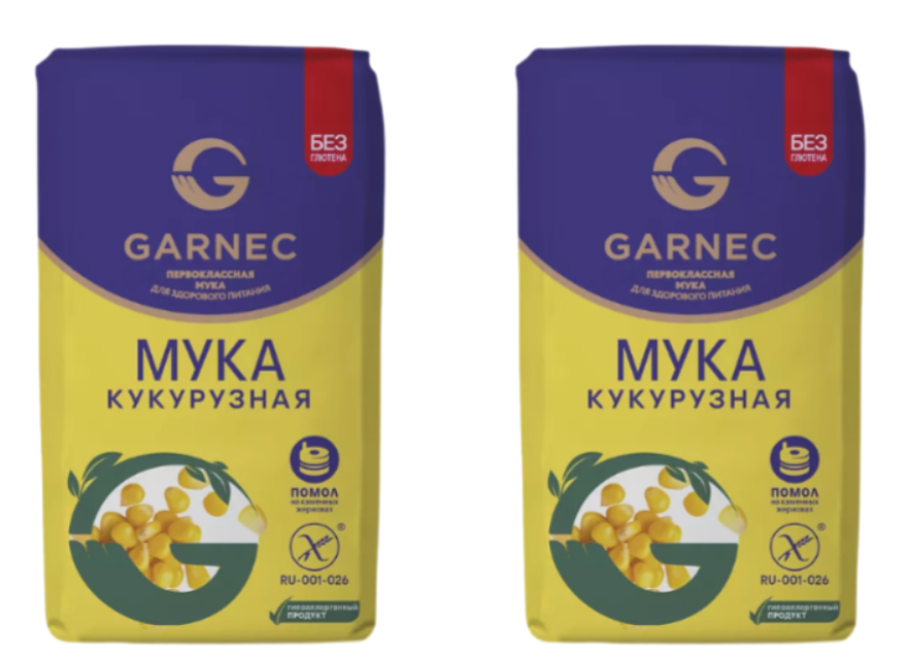 Гарнец Мука кукурузная без глютена 500г, 2шт.