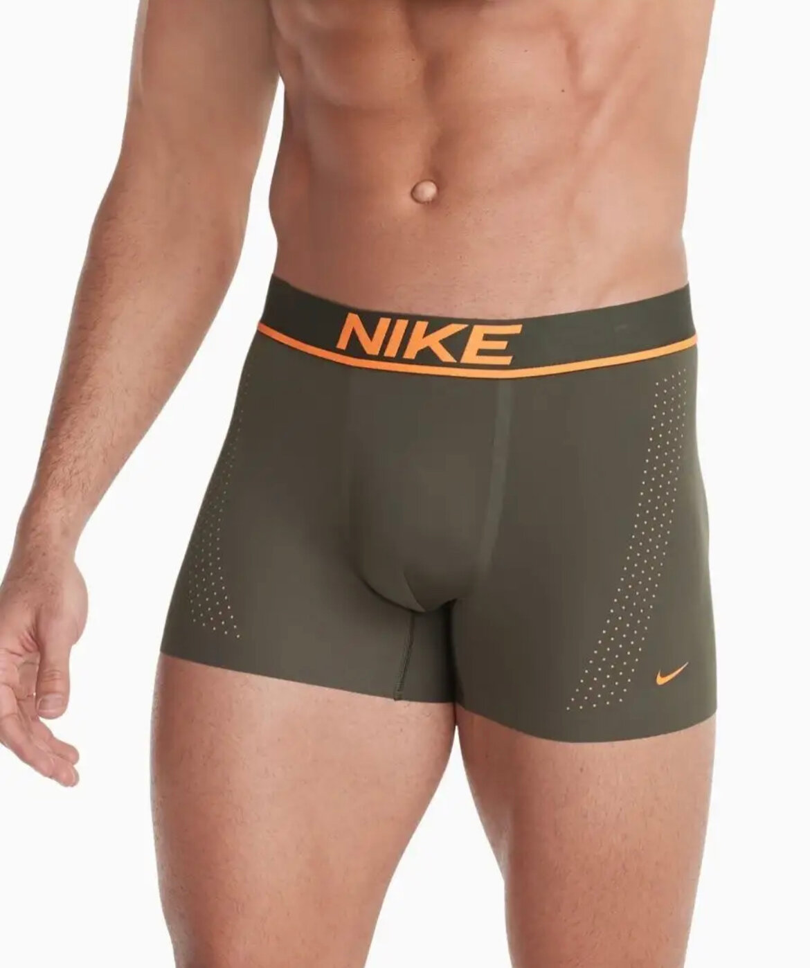 Трусы NIKE Elite Micro, размер M, хаки, оранжевый — фото 1