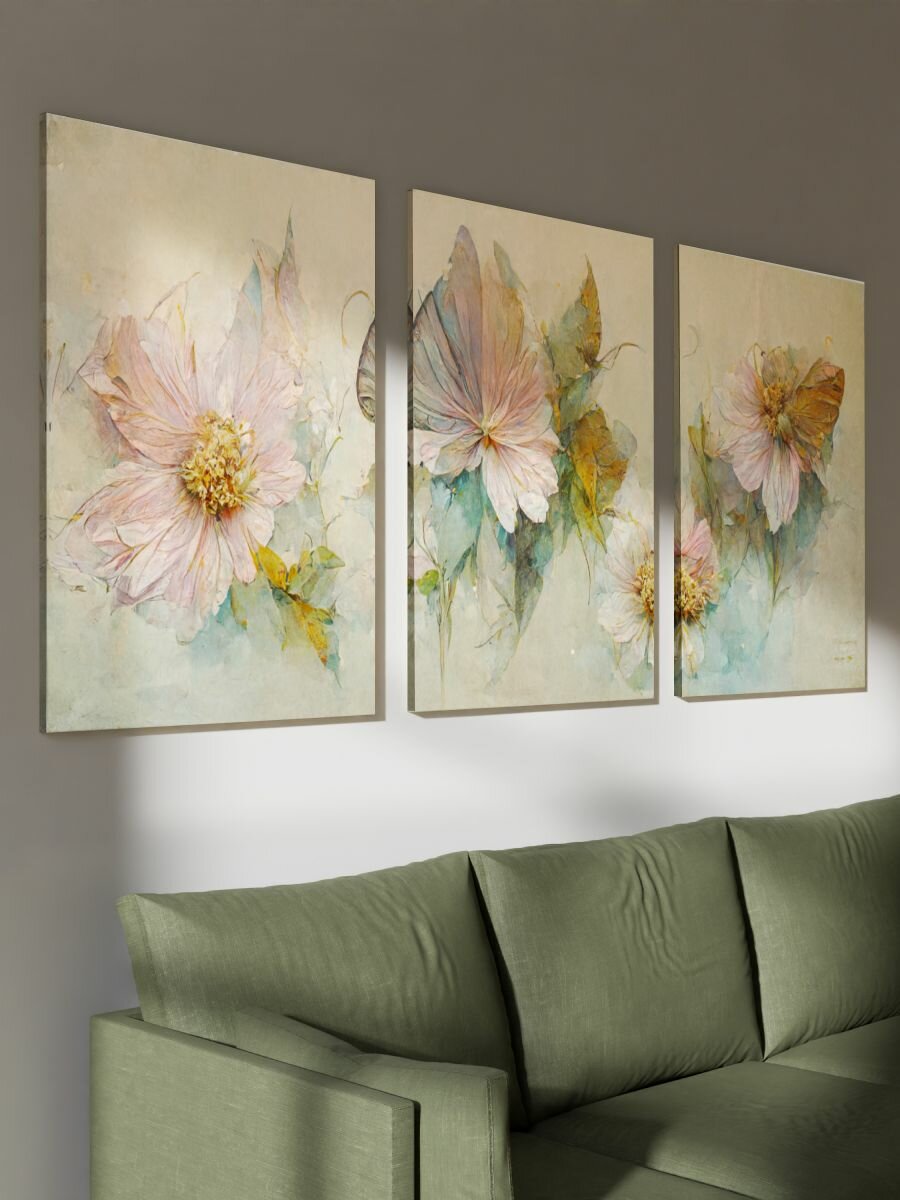 Картина В стиле Ренессанс интерьерная модульная (3 шт) 150х70