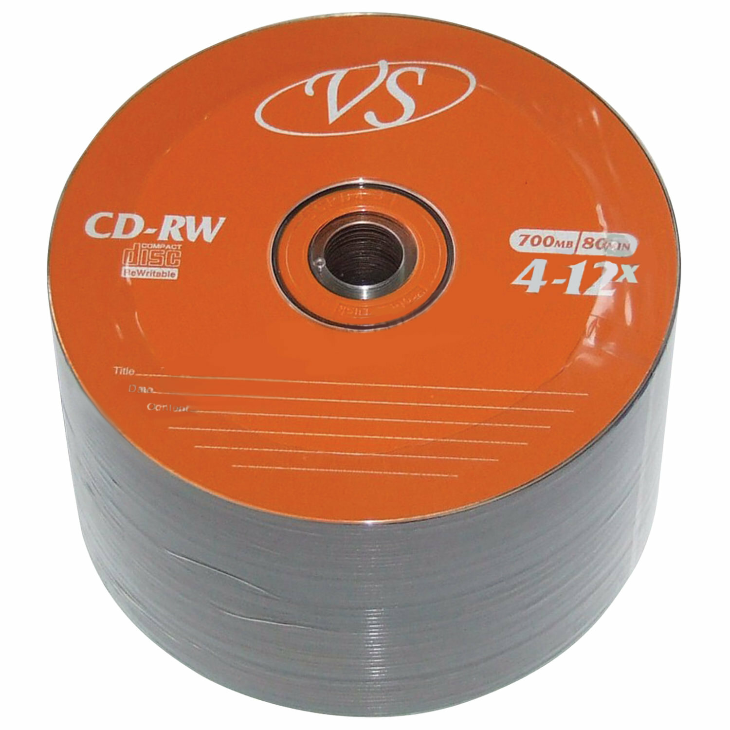 Компакт-диск VS CD-RW, 700 мб, 4-12x, 50 шт, Bulk, CDRWB5001 (VSCDRWB5001)