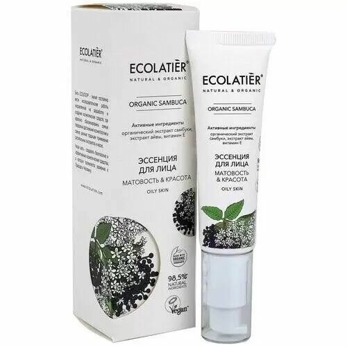 Эссенция для лица Ecolatier "Organic Sambuca", Матовость & Красота, 30 мл