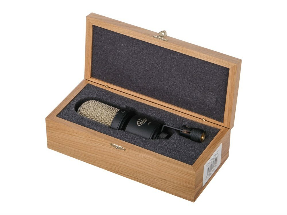 Октава 1051122 МК-105-Ч-ФДМ Микрофон конденсаторный, черный, деревянный футляр