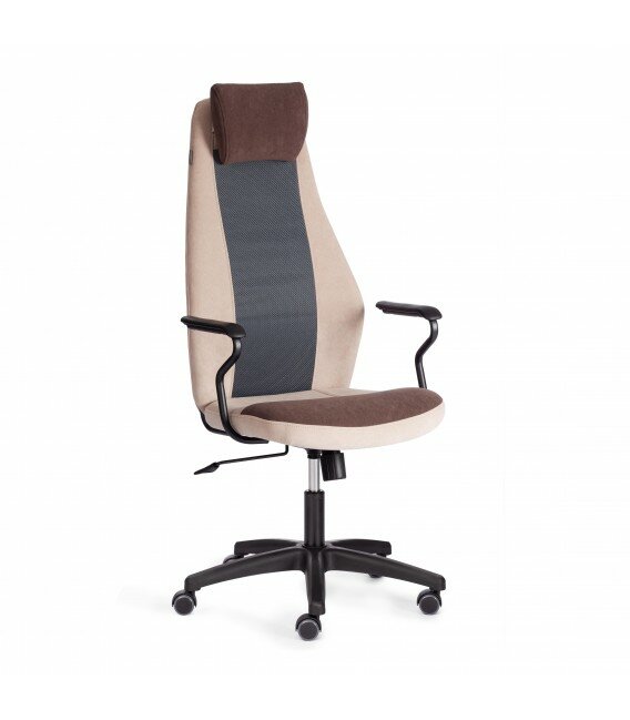 TetChair Кресло AVIATOR флок, ткань , коричневый/бежевый/серый