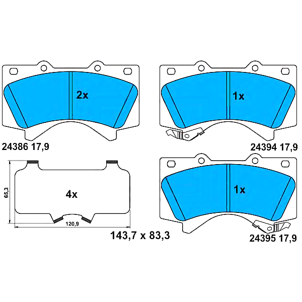 ATE 13.0460-5618.2 (044650C020 / 0446560280 / 0446560280) колодки пер toy Land Cruiser (Ленд Крузер) 4.6 / 4.7 / 4.5d 08-