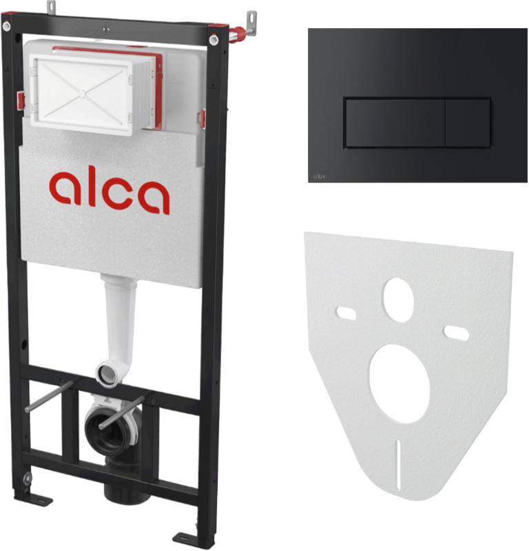 Система инсталляции для унитазов AlcaPlast AM101/1120-4:1 RU M578-0001 кнопка смыва черная