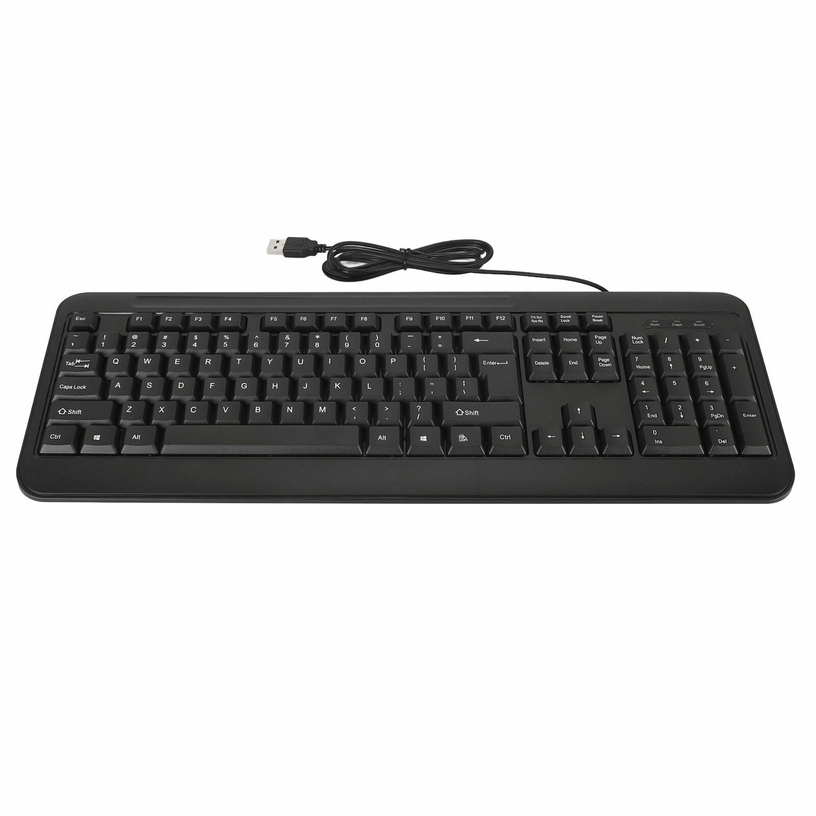 104-клавишная проводная USB-клавиатура с тихим эргономичным корпусом для Windows 10, 8, 7, OS X, полноразмерная компьютерная клавиатура для бизнеса, прочная и долговечная клавиатура