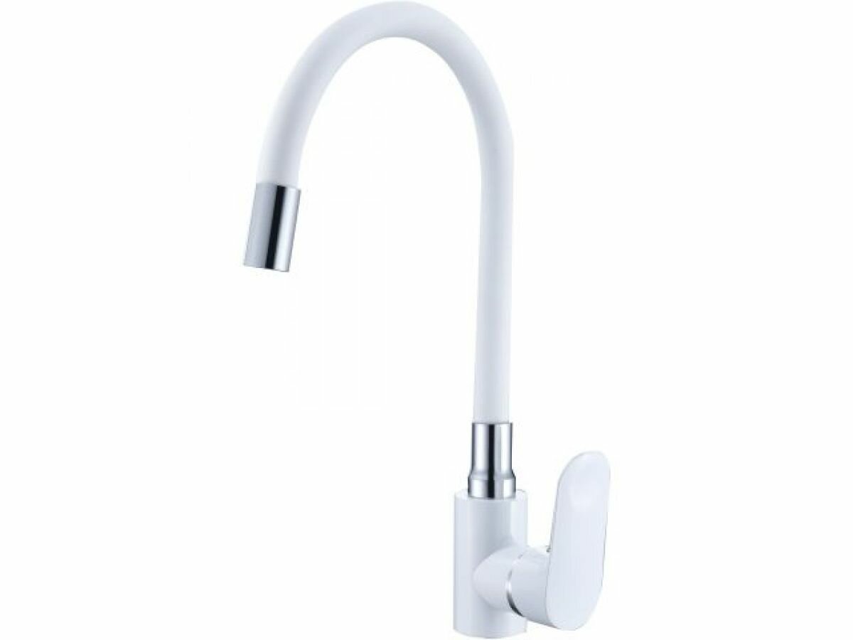 Смеситель для кухни ECONOCE серия 290 белый с гибким изливом (EC0294)