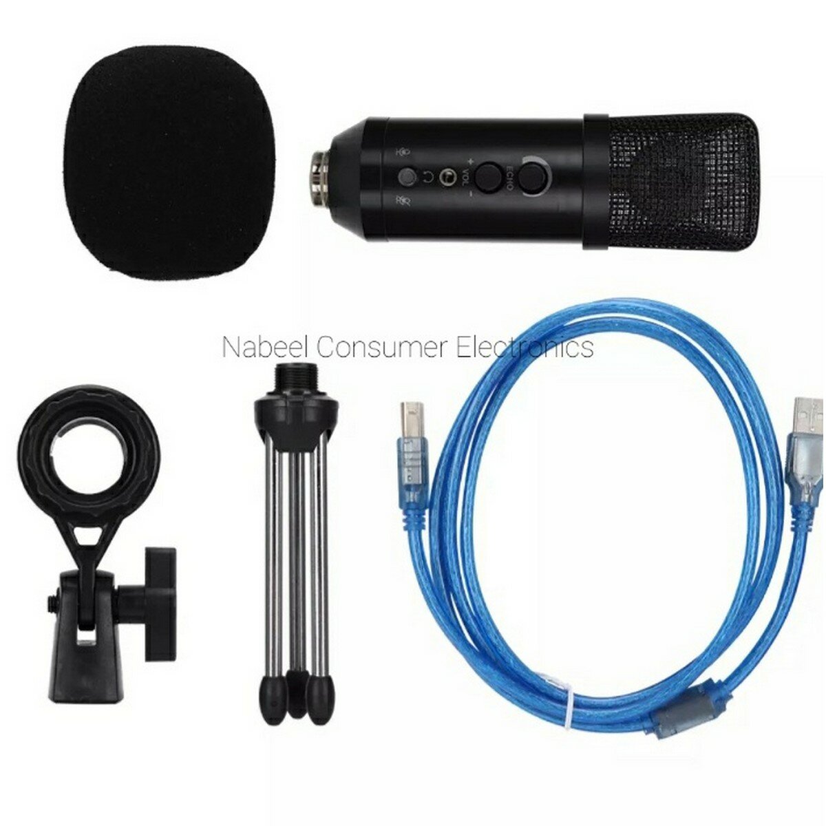 USB-конденсаторный аудиомикрофон для записи вокала - MK-F400 TL - со штативом
