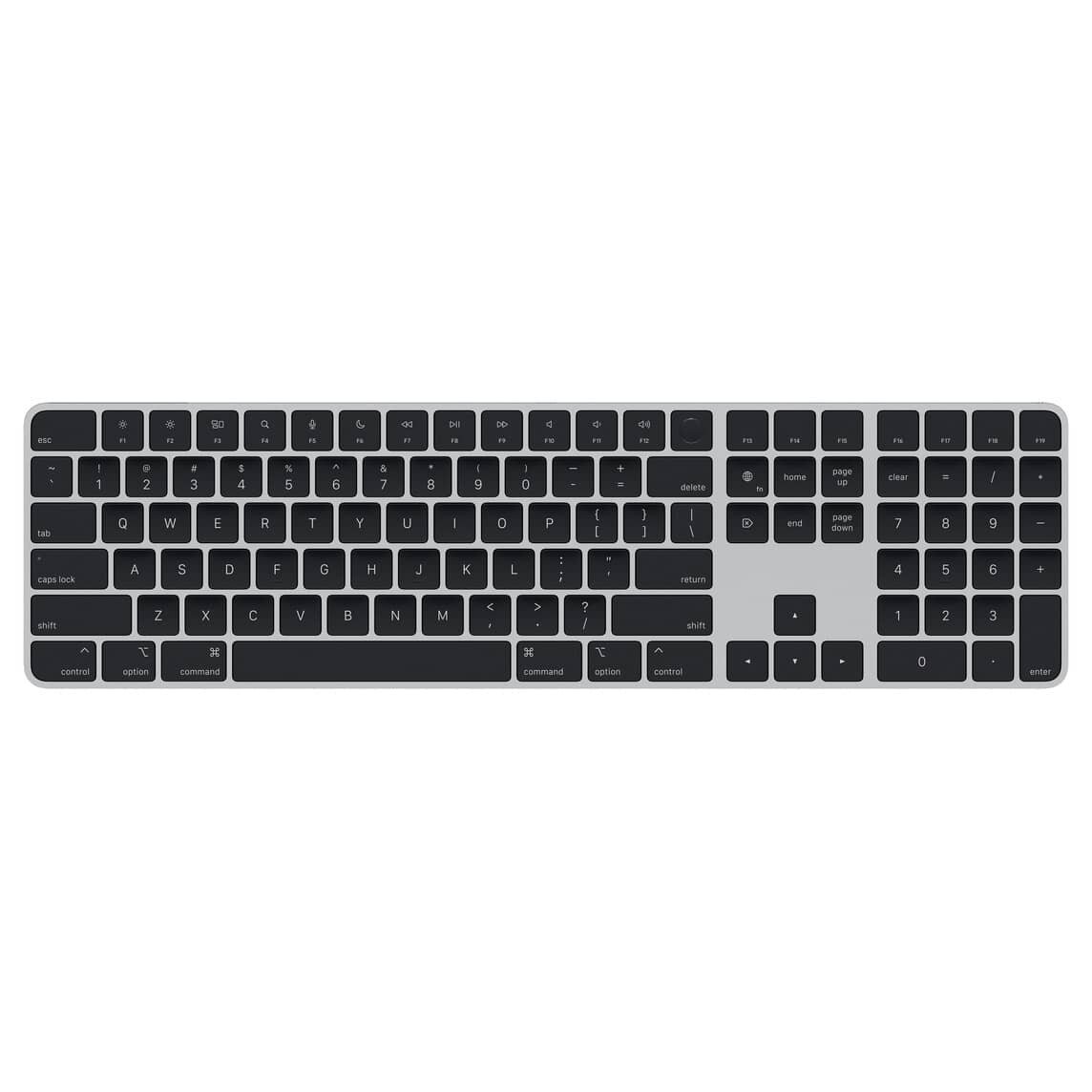 Беспроводная клавиатура Apple Magic Keyboard с Touch ID и цифровой панелью, Black (Чёрная) - Русская гравировка (MMMR3)