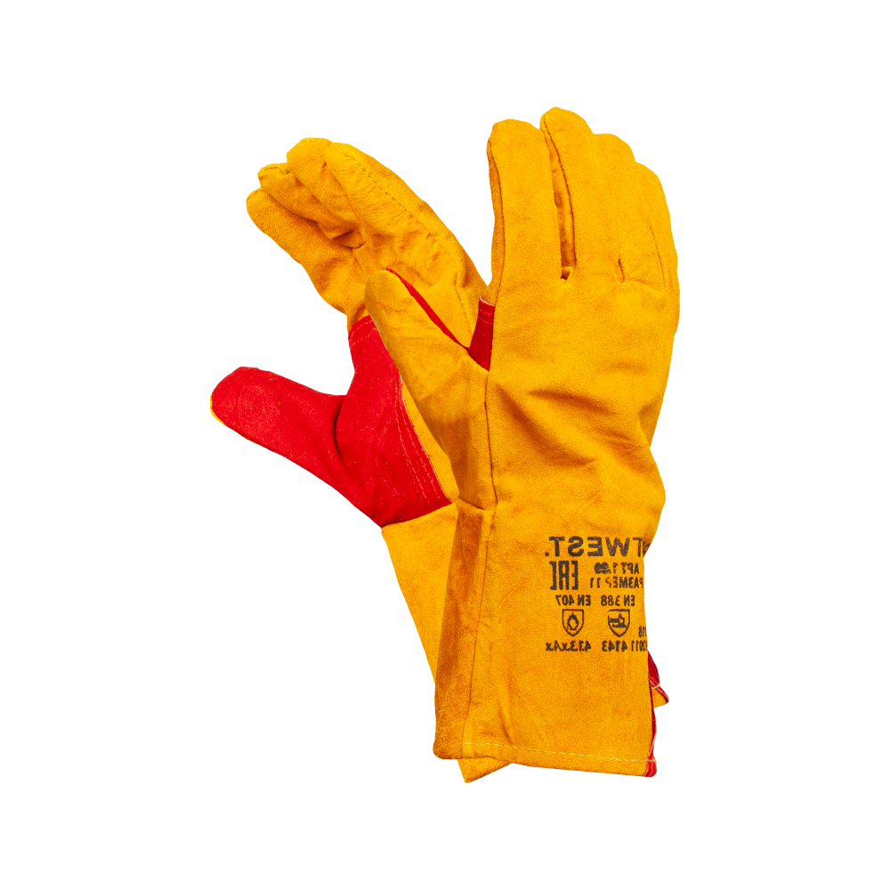 Краги сварщика Форт 0410, спилок/хлопок, желтые, многоразовые