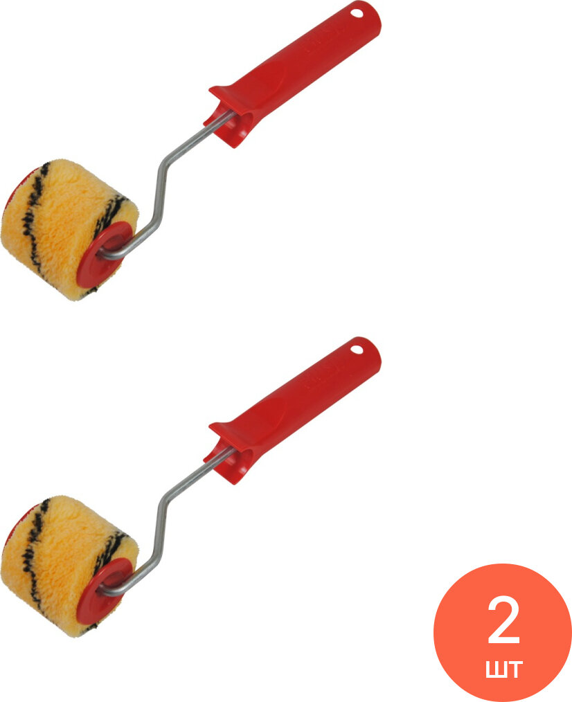 Валик малярный USPEX / Успекс из полиакрила, ворс 11мм, диаметр 40мм, длина 60мм / ручной инструмент (комплект из 2 шт)