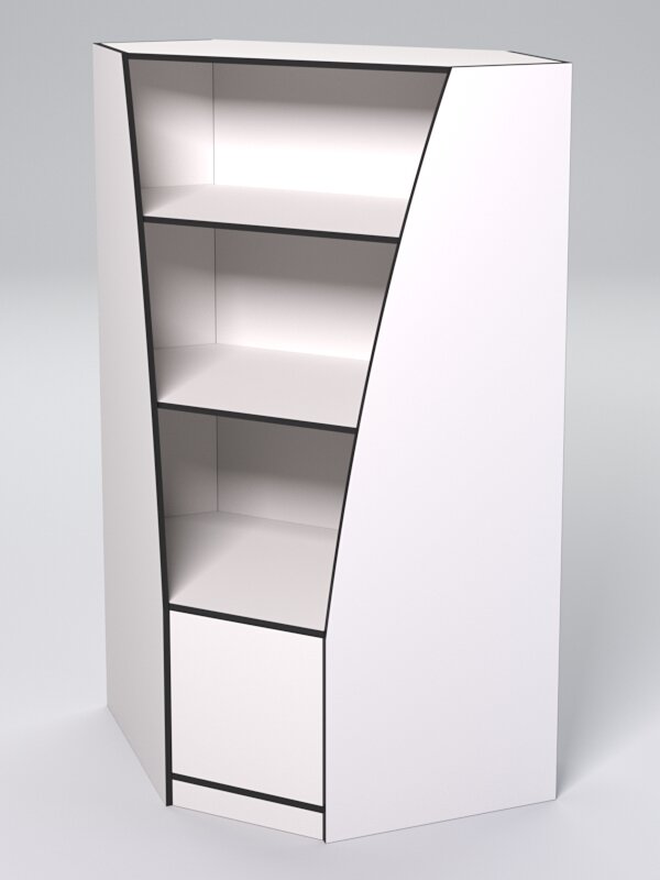 Стеллаж для хлеба "колос" №5 угловой, Белый + Кромка черная. Производитель товара - компания Westcom.