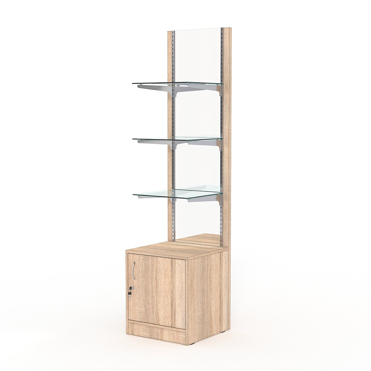 Стеллаж "астерия" №12, задняя стенка Зеркало, Дуб Сонома. Производитель товара - компания Westcom.