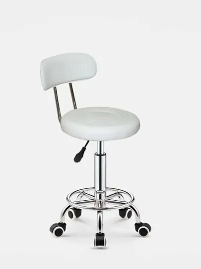 Стул парикмахера, на хромированном основании, со спинкой, с регулировкой высоты