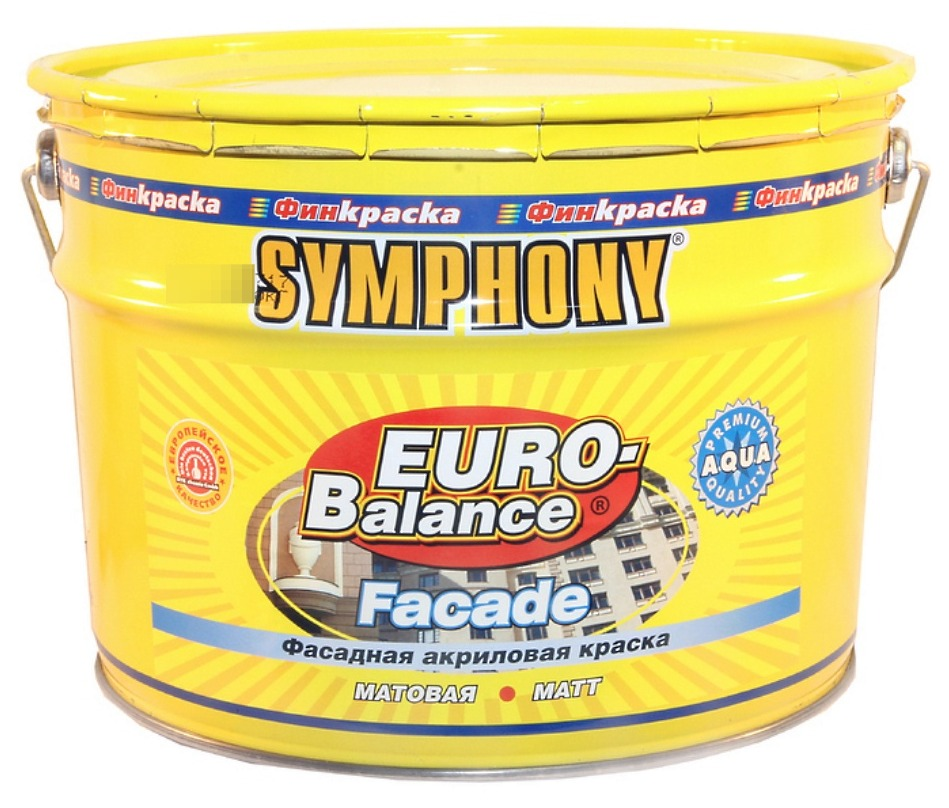 Фасадная краска Symphony / Симфония EURO-Balance Facade Aqua силоксан LC щелочестойкая, атмосферостойкая, акриловая, прозрачная матовая, 2.7л / лакокрасочные материалы