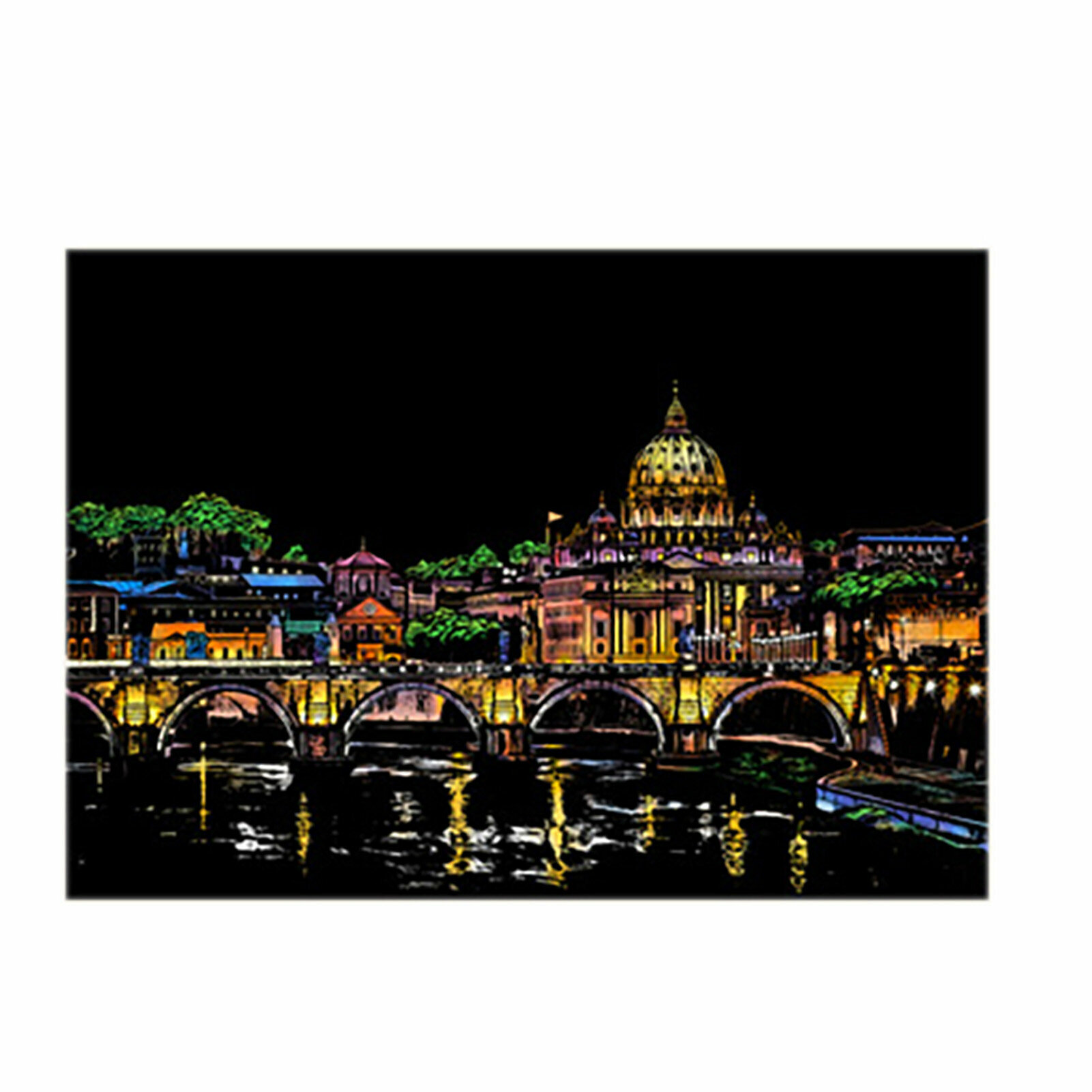 Листа бумаги для царапин, сделай сам, рукоделие А4, белый картон, пейзаж, бумага для царапин, бумага для рисования, красивый город