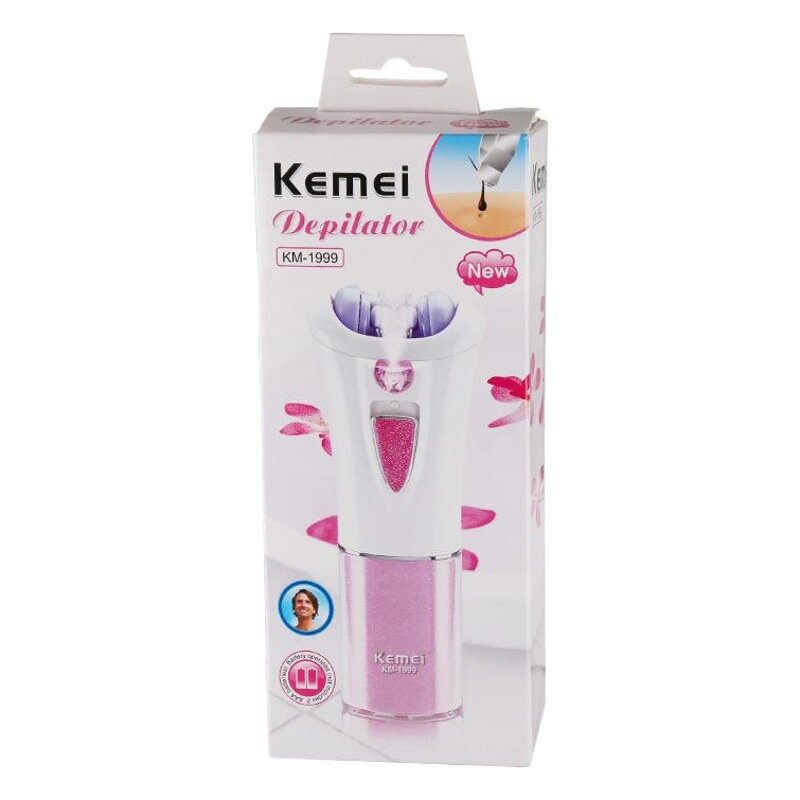 Эпилятор Kemei KM-1999, женский, моющийся, с сухой батареей