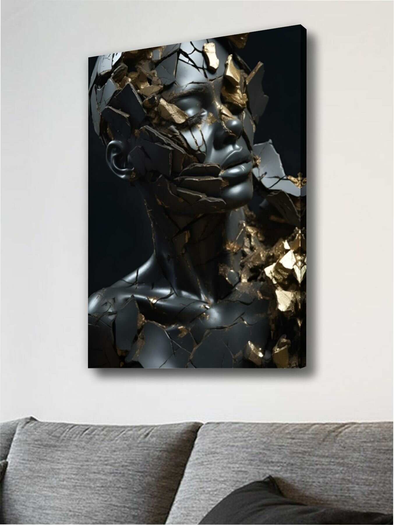 Картина Под гипсом золото 50х70 см на стену 1 шт.