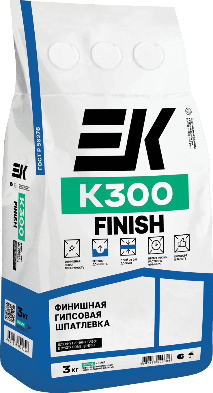 Шпатлевка гипсовая EK K300 FINISH финишная, 3кг