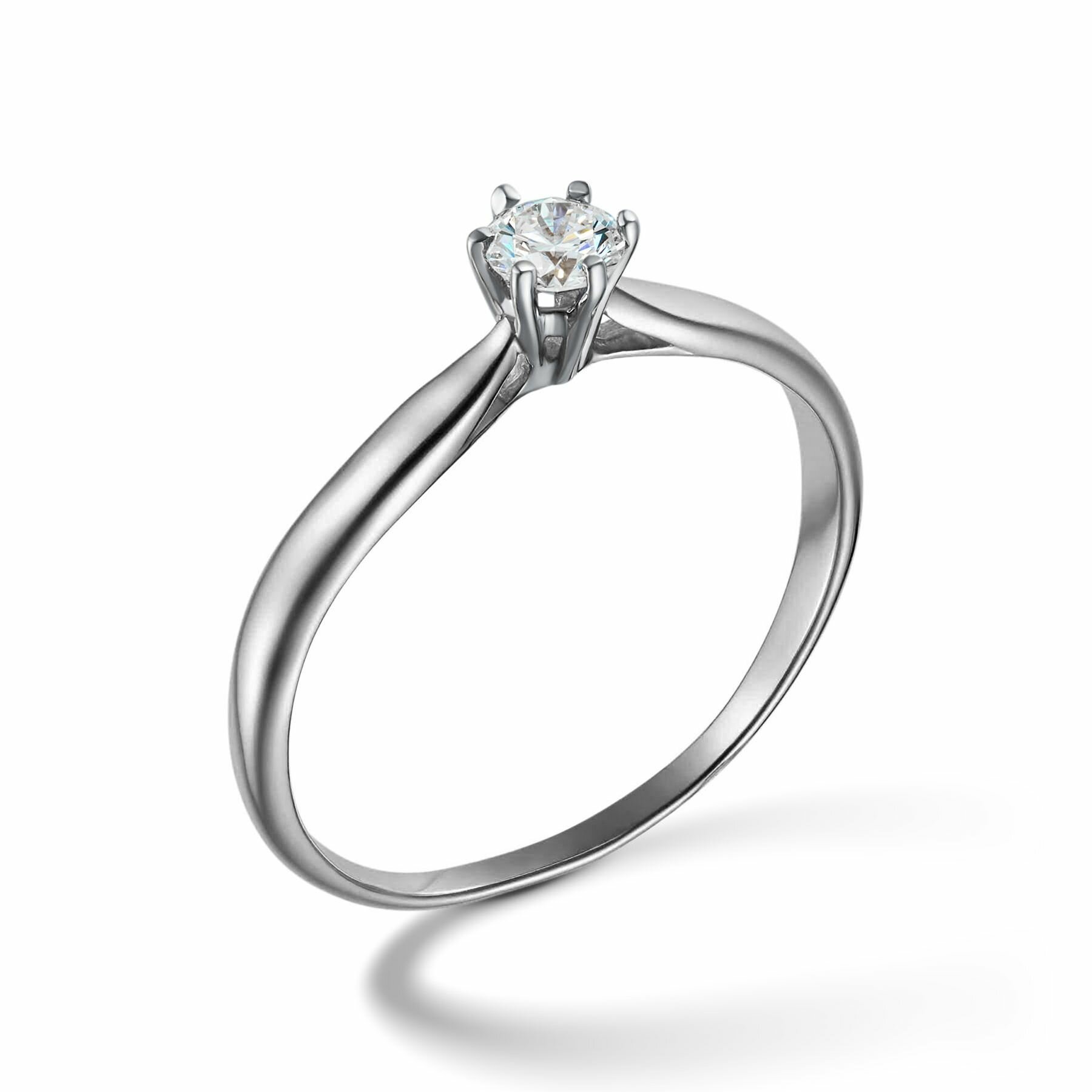 Кольцо помолвочное, белое золото, 585 проба, бриллиант