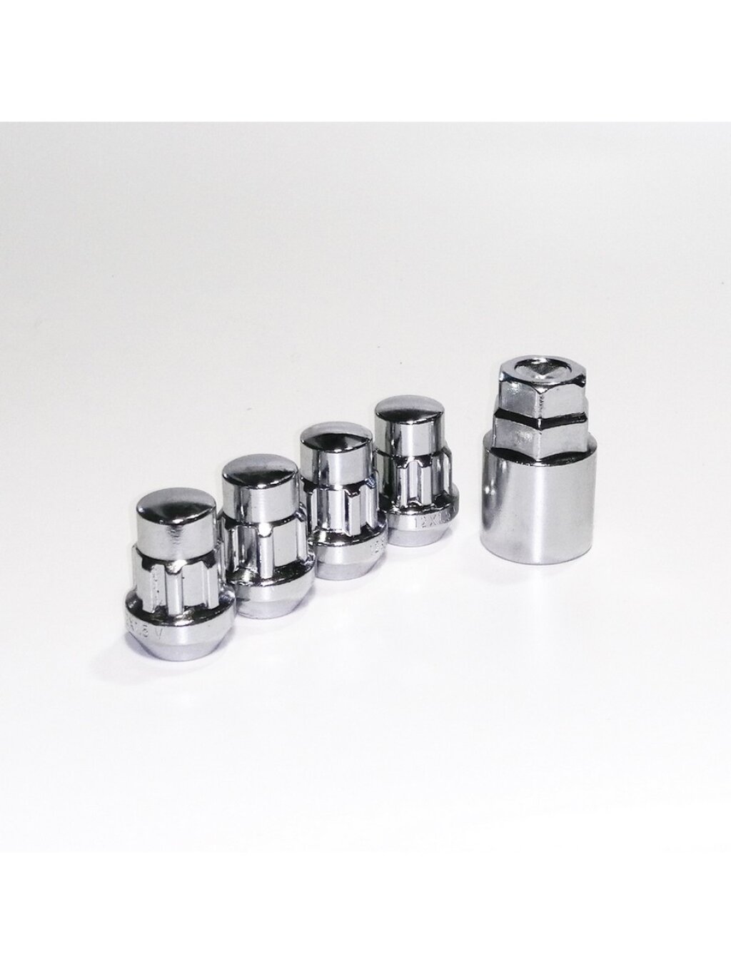 Гайка колесная секретная M12х32х1,5 ( конус с бурт, закрыт, 5лучей, 2 ключа)